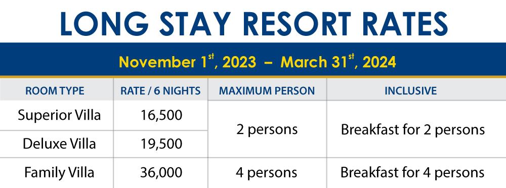 RATES - Chiangmai Highlands Golf and Spa Resort
